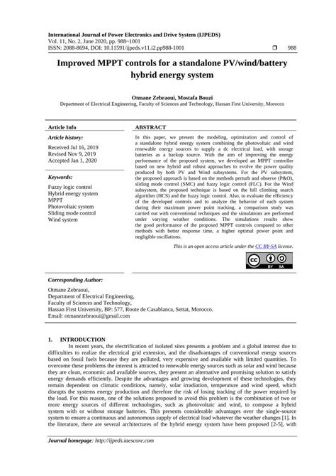 Pdf Improved Mppt Controls For A Standalone Pvwindbattery Dokumen