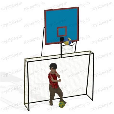 frp acrylic and metal multicolor durable football cum basketball goalpost