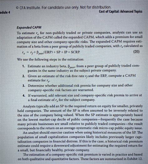 Build Up Method And Expanded Capm Ssei Qforum