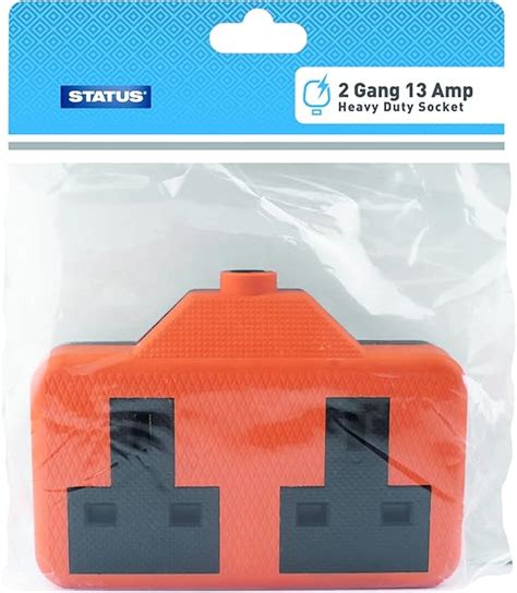 Status 2 Way Re Wireable Plastic Socket Block Orange Uk Diy And Tools