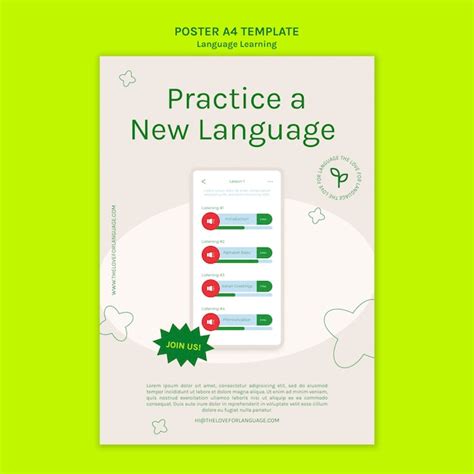 Premium Psd New Language Poster Template
