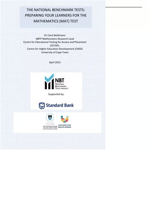 Summary National Benchmark Test Mat Exam Scope What You Need To Know National Benchmark Test