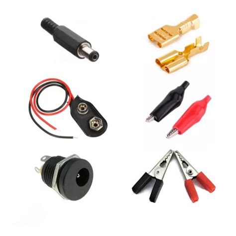 Combo Connectors Dc Jack Alligator Clip 9 Volt Battery Connector And
