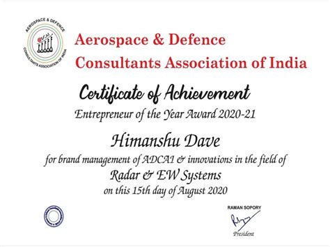 Infinity Radar Awards And Achievements Fastest Growing Defence