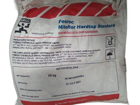 Fosroc Nitoflor Hardtop Standard Floor Hardener 25 Kgs For Flooring