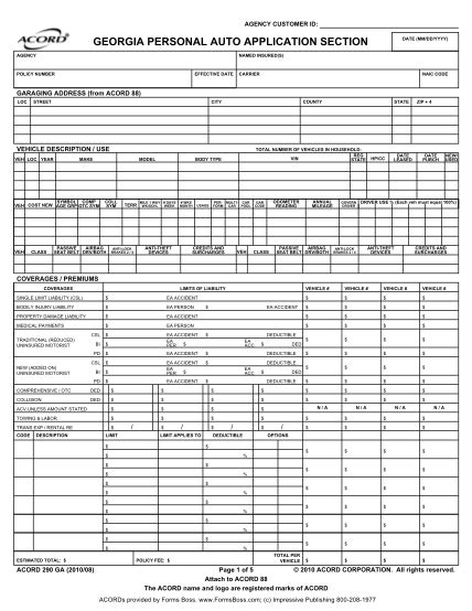 13 Fillable Acord Forms Free To Edit Download And Print Cocodoc