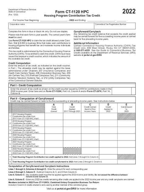 Fillable Online Form Ct 1120 Hpc Fax Email Print Pdffiller