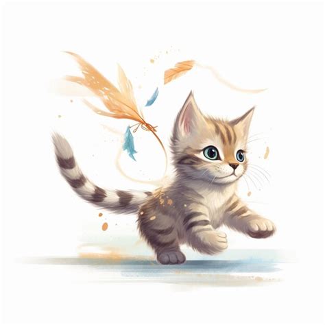 Premium Ai Image Playful Pixiebob Kitten Chasing Feather Toy