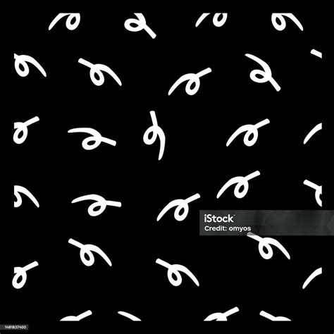 Simple Spiral Shape Seamless Black White Background Vector Doodle Hand
