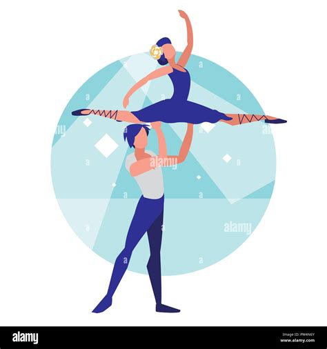 Avatar Ballet Couple Of Dancers Dancing Over White Background Colorful