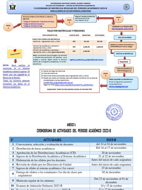 Flujograma De Matricula Regular 2023 B Pdf