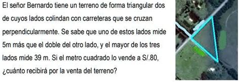 Solved Ayudenme A Resolver Este Problema Porfavor C El Se Or Bernardo Tiene Un Terreno De