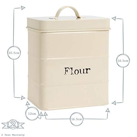 Harbour Housewares Industrial Flour Canister Vintage Style Steel