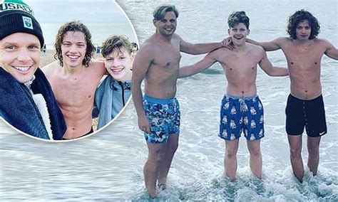 Jeff Brazier 42 Strips Off For A Christmas Day Dip With Beloved Sons Bobby 18 And Freddie