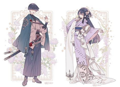 Safebooru 1boy 1girl Black Hair Boots Closed Eyes Dress Floral