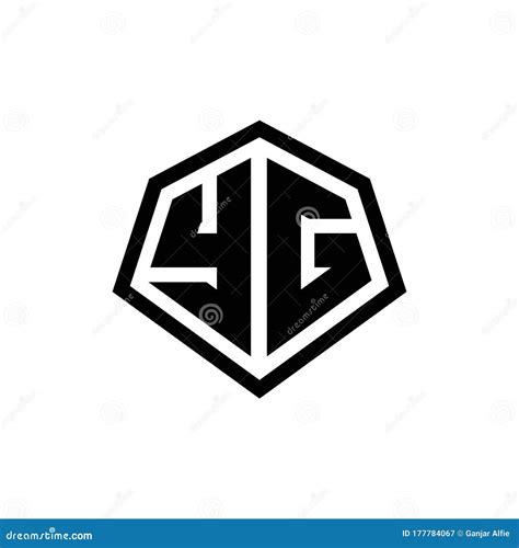 YG Monogram Logo With Hexagon Shape And Line Rounded Style Design