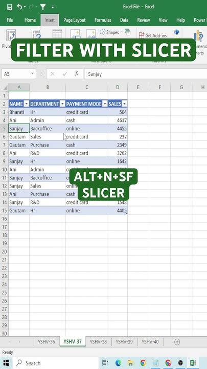 Excel Hacks Filter With Slicer In Excel Excel Tutorial Youtube