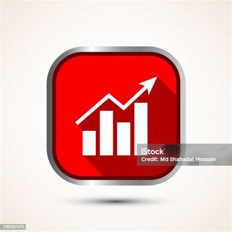막대 차트 아이콘 디자인 일러스트 그래프 아이콘 성장 기호 성장 차트 빨간색 그림자 버튼 디자인 0명에 대한 스톡 벡터 아트 및 기타 이미지 Istock