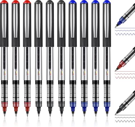 Offcup Gel Pens 10pcs Liquid Ink Rollerball Pen 05mm Quick Drying