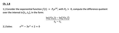 Solved 1 Consider The Exponential Function Ftp0ekt