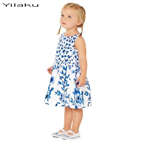 Yilaku 소녀 꽃 프린트 드레스 유아 소녀 의류 어린이 여름 Sundress 어린이 민소매 드레스 공주 의상 Ca286 Princess Costume Dress