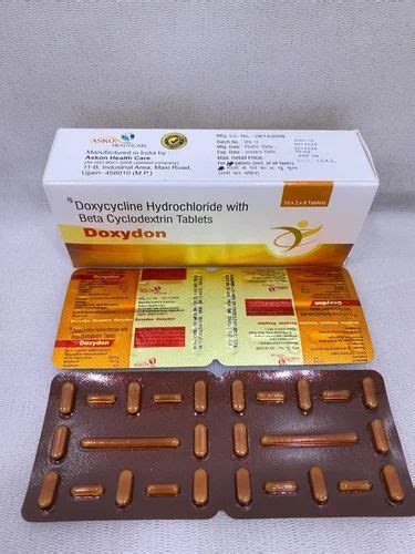 Doxydon Doxycycline Hydrochloride Beta Cyclodextrin Tablets At ₹ 50 Box