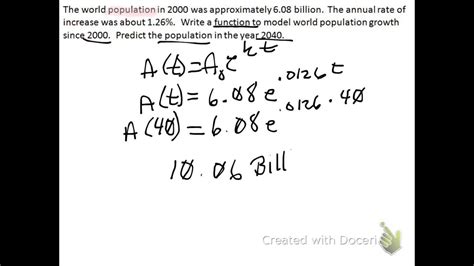 Exponential Growth And Decay Word Problems Youtube