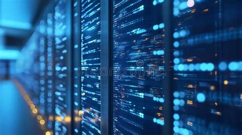 Dark Blue Abstract Design Featuring Illuminated Data Grids And Flowing