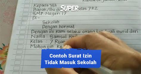 10 Contoh Surat Izin Tidak Masuk Sekolah Berbagai Kepentingan