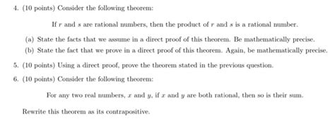 Solved Points Consider The Following Theorem If R Chegg Com