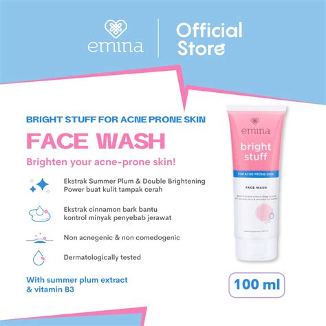 Emina Bright Stuff For Acne Prone Skin Face Wash Netto 50 Ml And 100 Ml