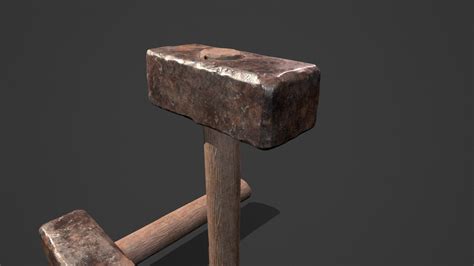 3d Model Blacksmith Iron Hammer Game Prop Medieval Asset Vr Ar
