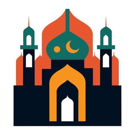Mesquita Vector Mesquita Eid Mubarak Vetor Premium