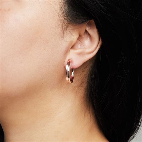 Cassie Hoop Clip On Earrings In Rose Gold Aiori