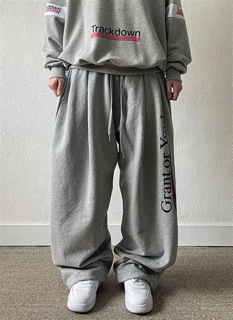 [unisex] 그랜드 딥 타트 와이드 스웻 팬츠 에이블리