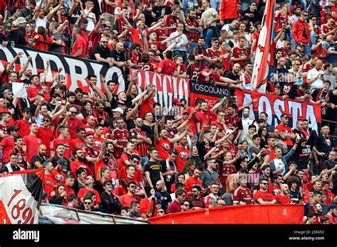Ac Milan Soccer Fans At The San Siro Stadium In Milan Italy Stock