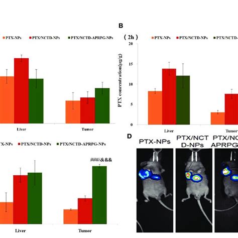 In Vivo Distribution Of Ptx In Tumor Bearing Mice Treated With Ptx Nps