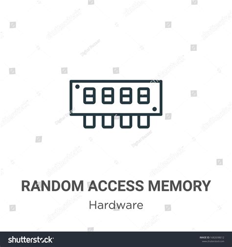 random access memory outline vector icon stock vector royalty free