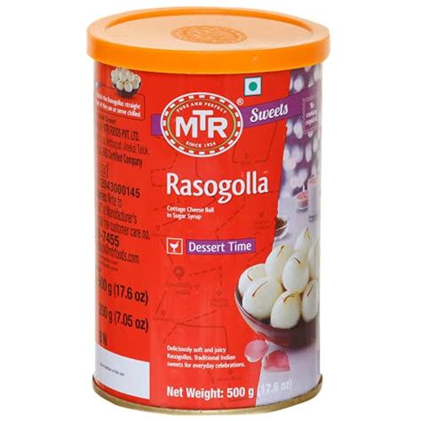 Mtr Sweets Rasogolla 500g Tin Grocery And Gourmet Foods