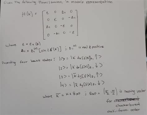 Solved Question Find The Eigenvectors To The Hamiltonian