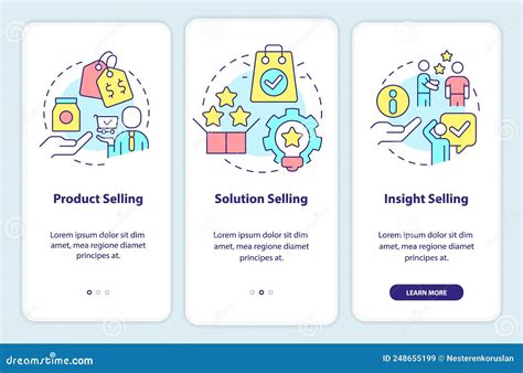 Selling Techniques Onboarding Mobile App Screen Stock Vector Illustration Of Sale Trend