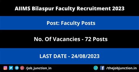 Aiims Bilaspur Faculty Recruitment 2023 Job Junction