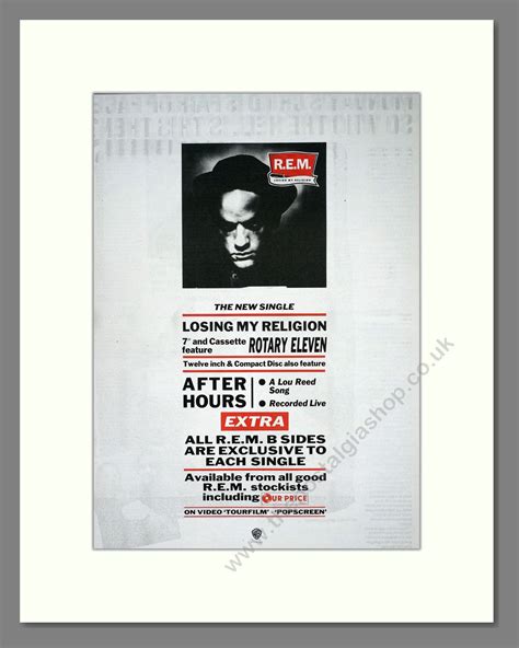 Rem Losing My Religion Vintage Advert 1991 Ref Ad18885 The