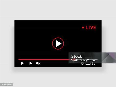 라이브 스트림 비디오 창입니다 온라인 방송 채널 프레임과 버튼이있는 pc 레이아웃 재생 또는 오디오 아이콘 ui 디자인 브라우저