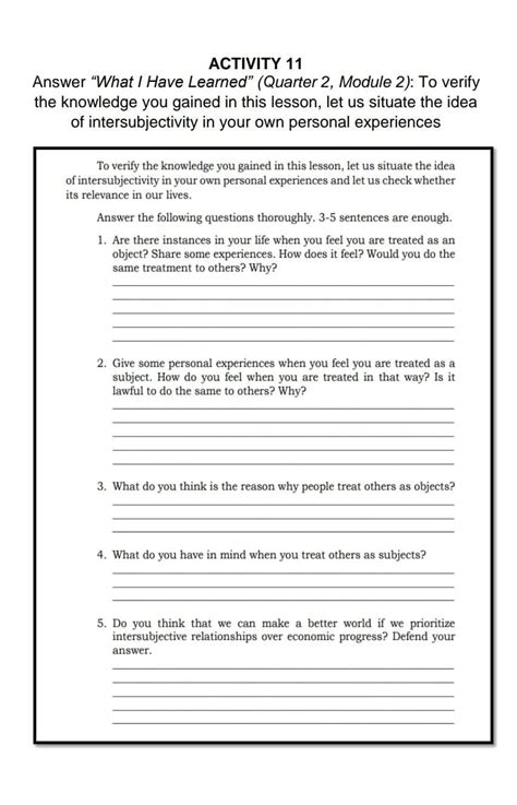 solved activity 11 answer what i have learned” quarter 2