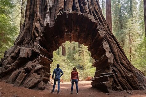 The Beautiful Tunnel Tree Called Tunnel Log In Sequoia National Park
