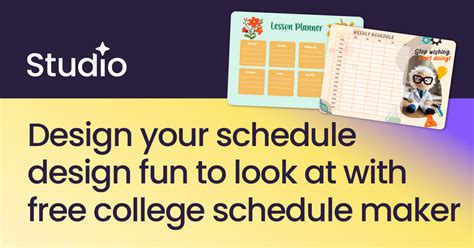 Free College Schedule Maker Online Creative Fabrica