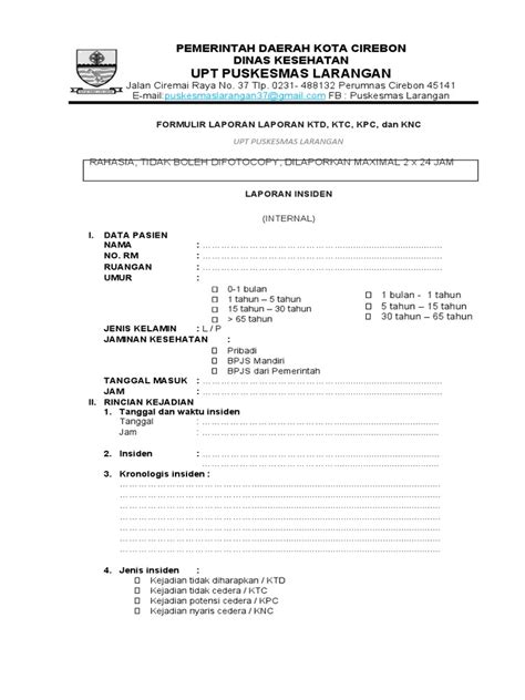 Form Insiden Ktd Kpc Knc Pdf