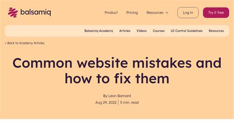 common website mistakes and how to fix them
