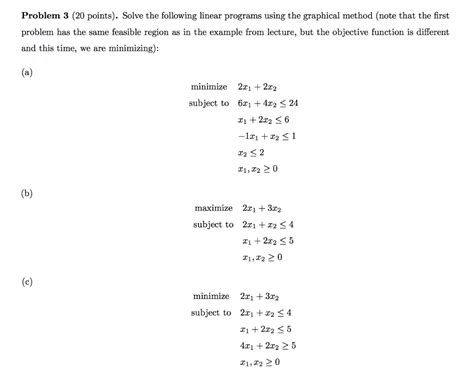 Solved Problem 3 20 Points Solve The Following Linear